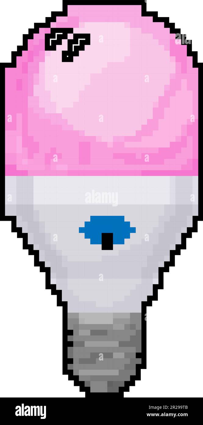 remote smart light bulb game pixel art vector illustration Stock Vector ...