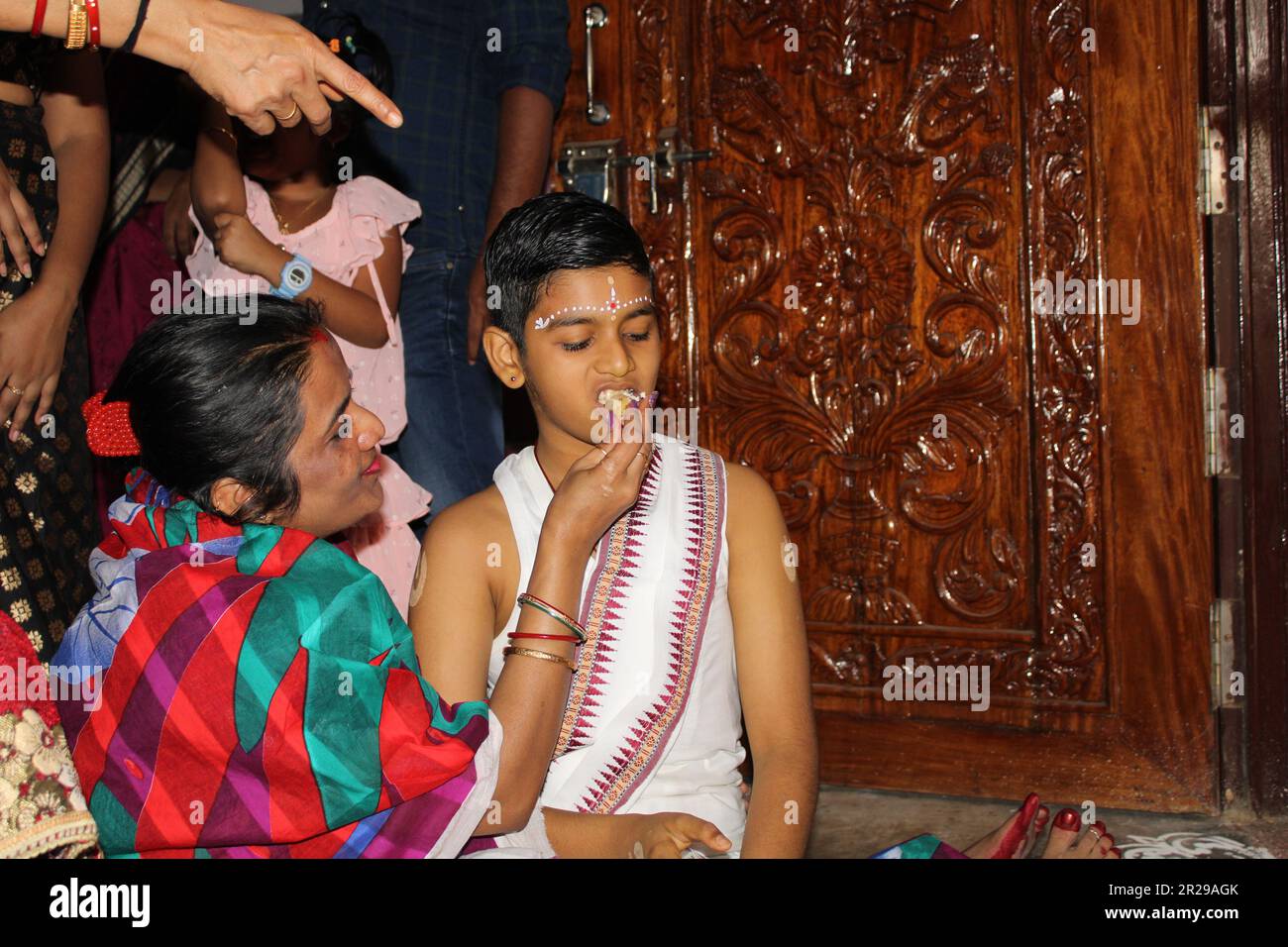 Hindu brahmin Upanayana or The sacred thread ceremony. His entry into ...