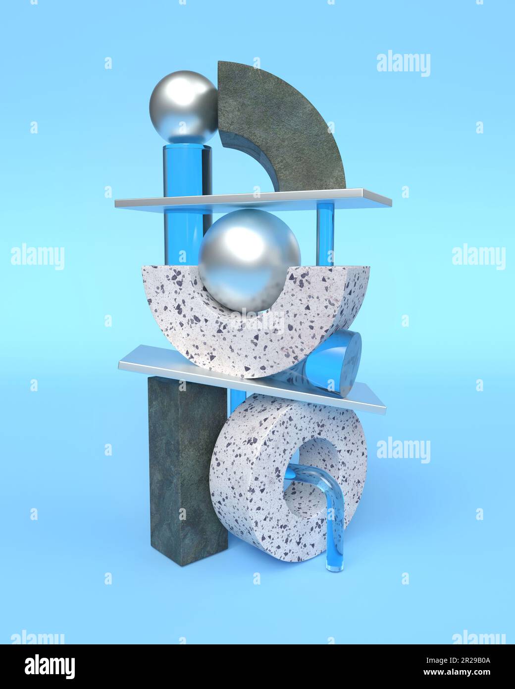 Volumetric geometric shapes with texture - 3d illustration Stock Photo ...