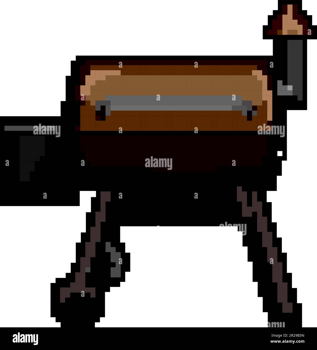 grilling smoker bbq game pixel art vector illustration Stock Vector Image & Art - Alamy
