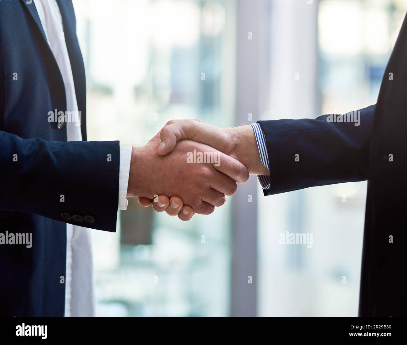 Welcome, handshake and business people with thank you for hiring ...