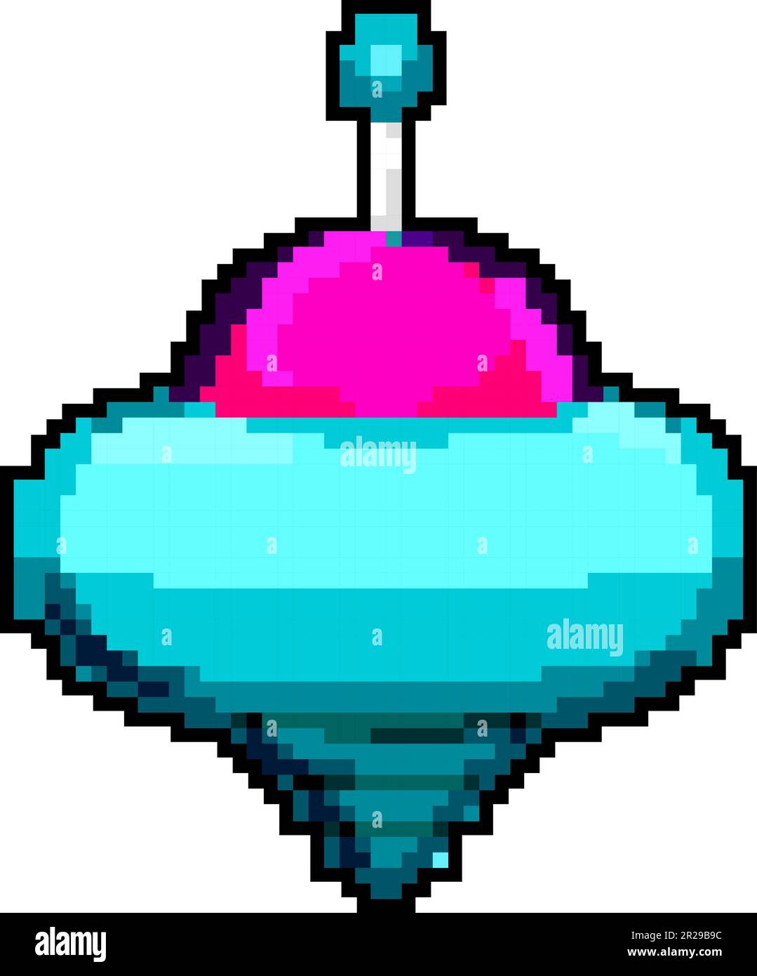 whirligig spinning top toy game pixel art vector illustration Stock ...