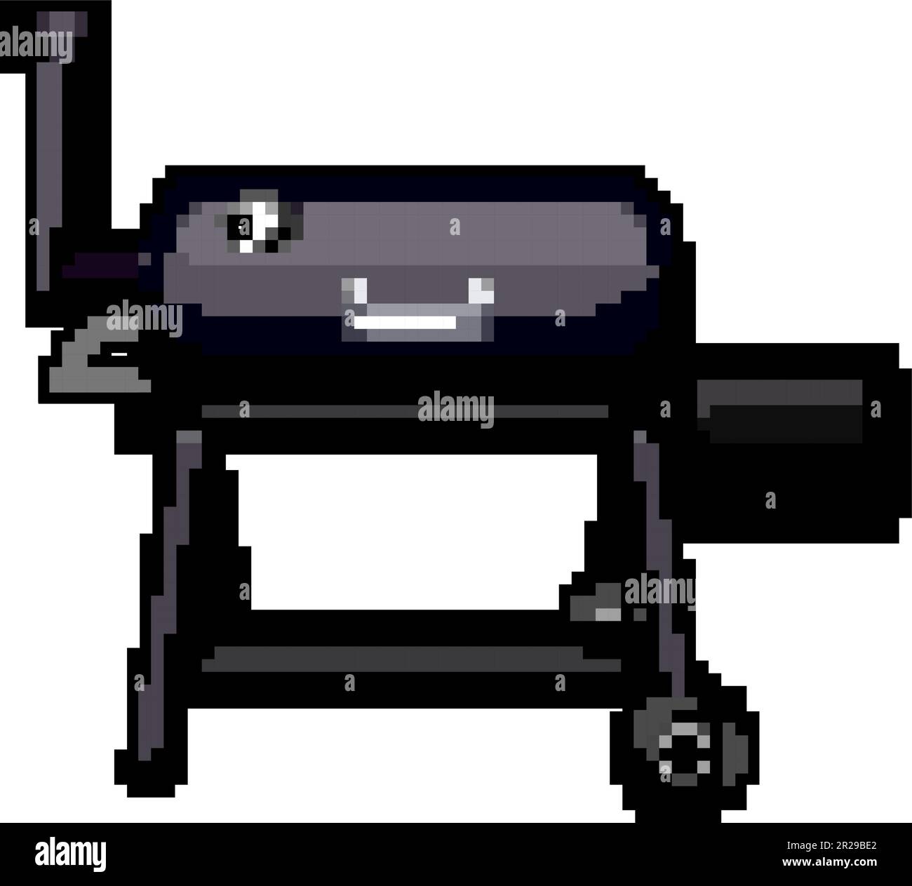 food smoker bbq game pixel art vector illustration Stock Vector Image ...