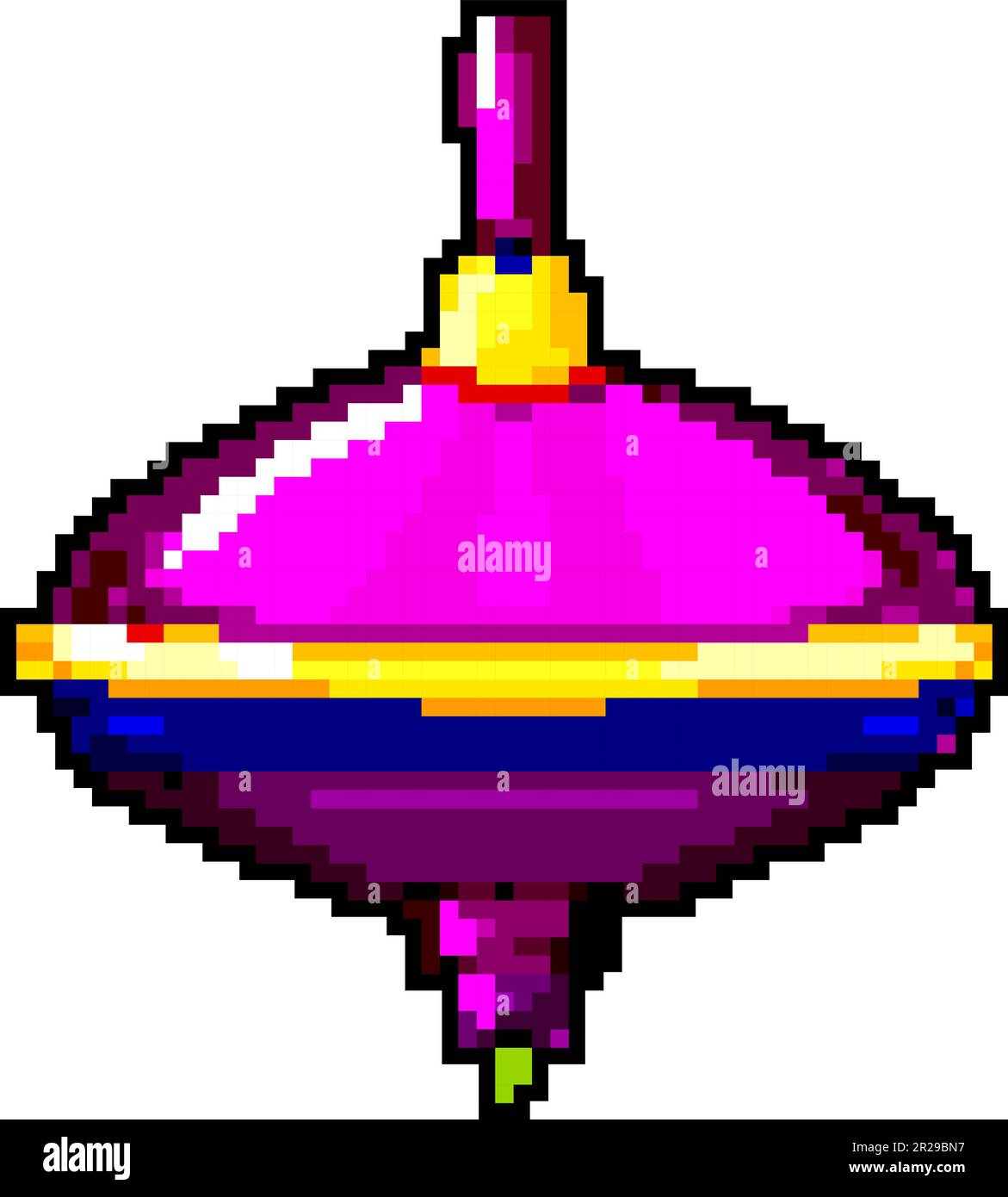 colorful spinning top toy game pixel art vector illustration Stock ...