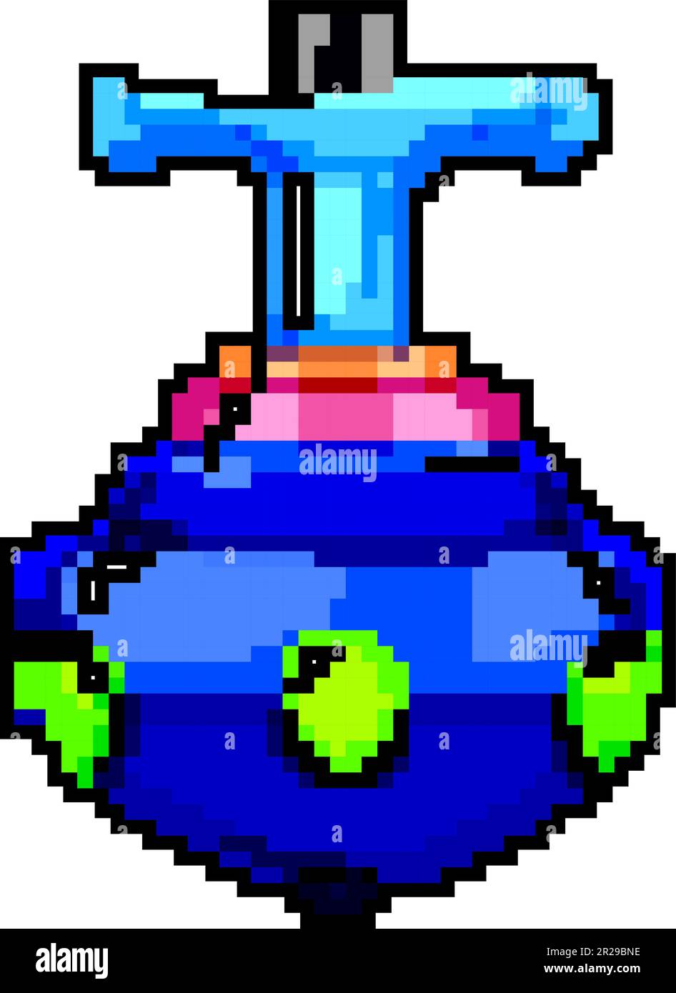 fun spinning top toy game pixel art vector illustration Stock Vector ...