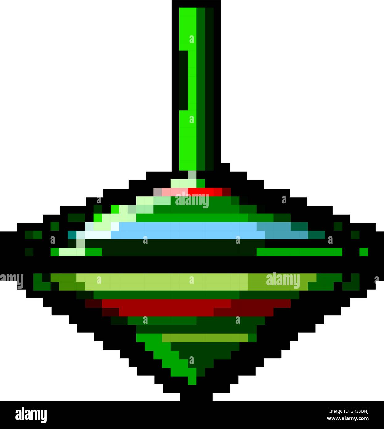 spin spinning top toy game pixel art vector illustration Stock Vector ...