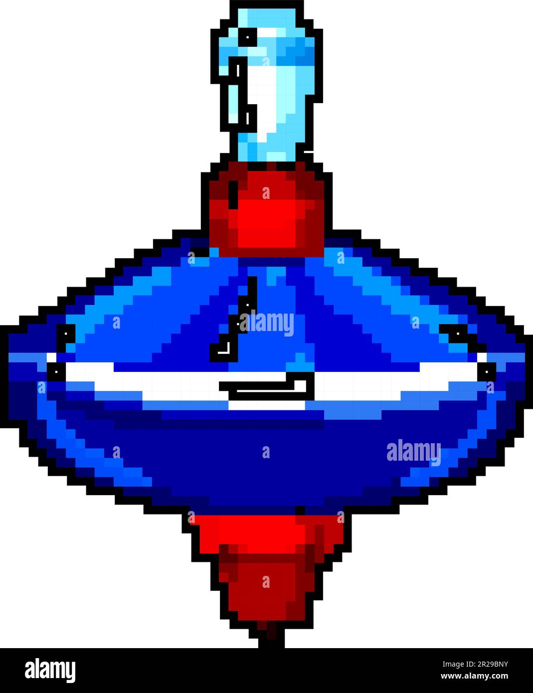 kid spinning top toy game pixel art vector illustration Stock Vector ...