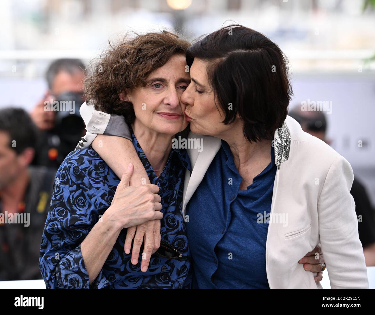 Cannes, France. 18th May, 2023. Elizabeth Perez and Catherine Corsini ...