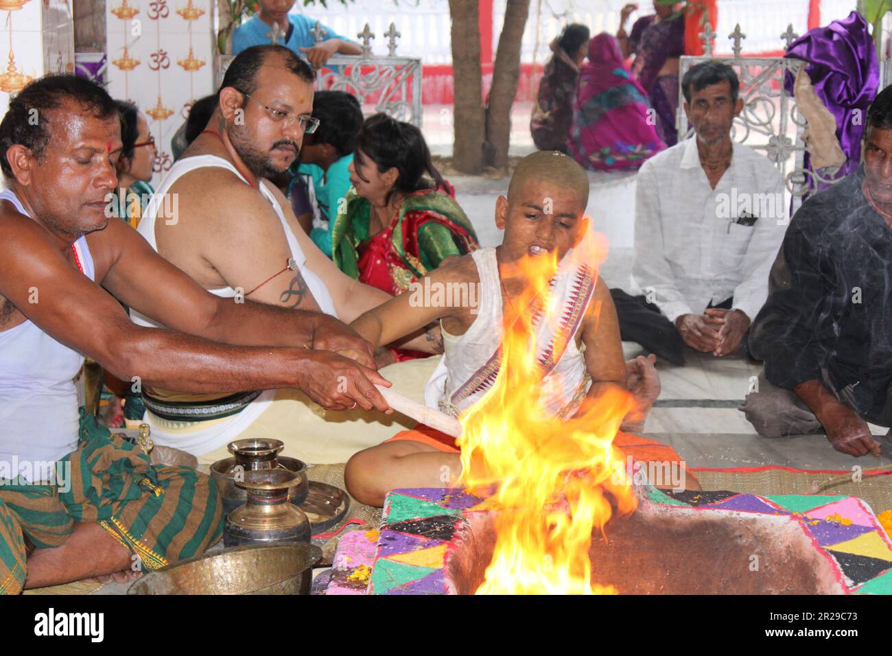 Hindu brahmin Upanayana or The sacred thread ceremony. His entry into ...