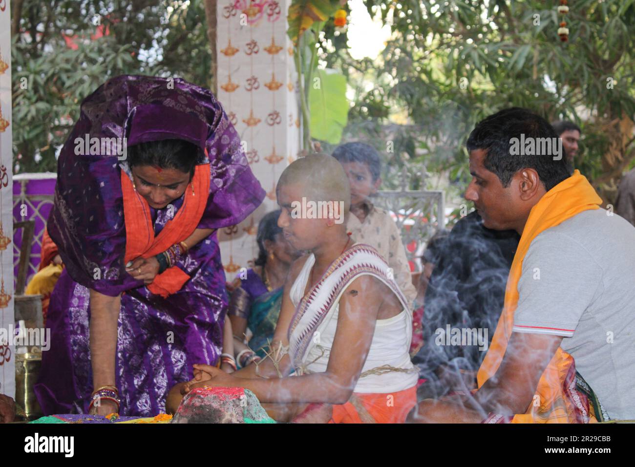 Hindu brahmin Upanayana or The sacred thread ceremony. His entry into ...