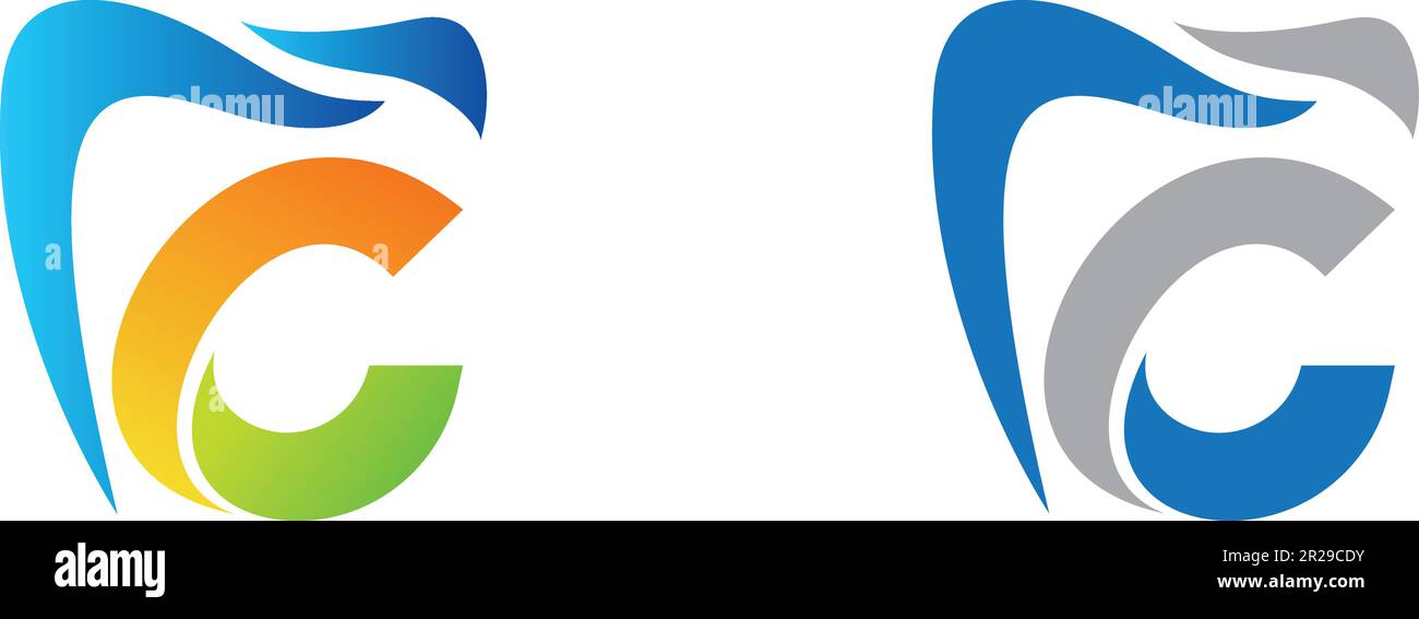 Creative c letter dental care logo design vector Stock Vector Image ...