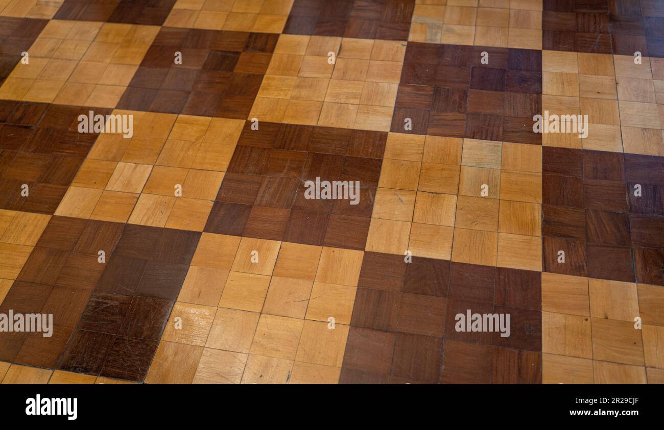 Vintage Wooden Checkerboard Flooring Background Stock Photo - Alamy
