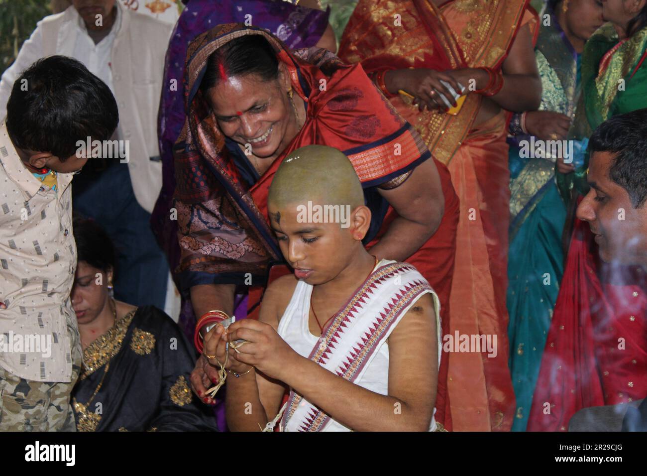 Hindu brahmin Upanayana or The sacred thread ceremony. His entry into ...