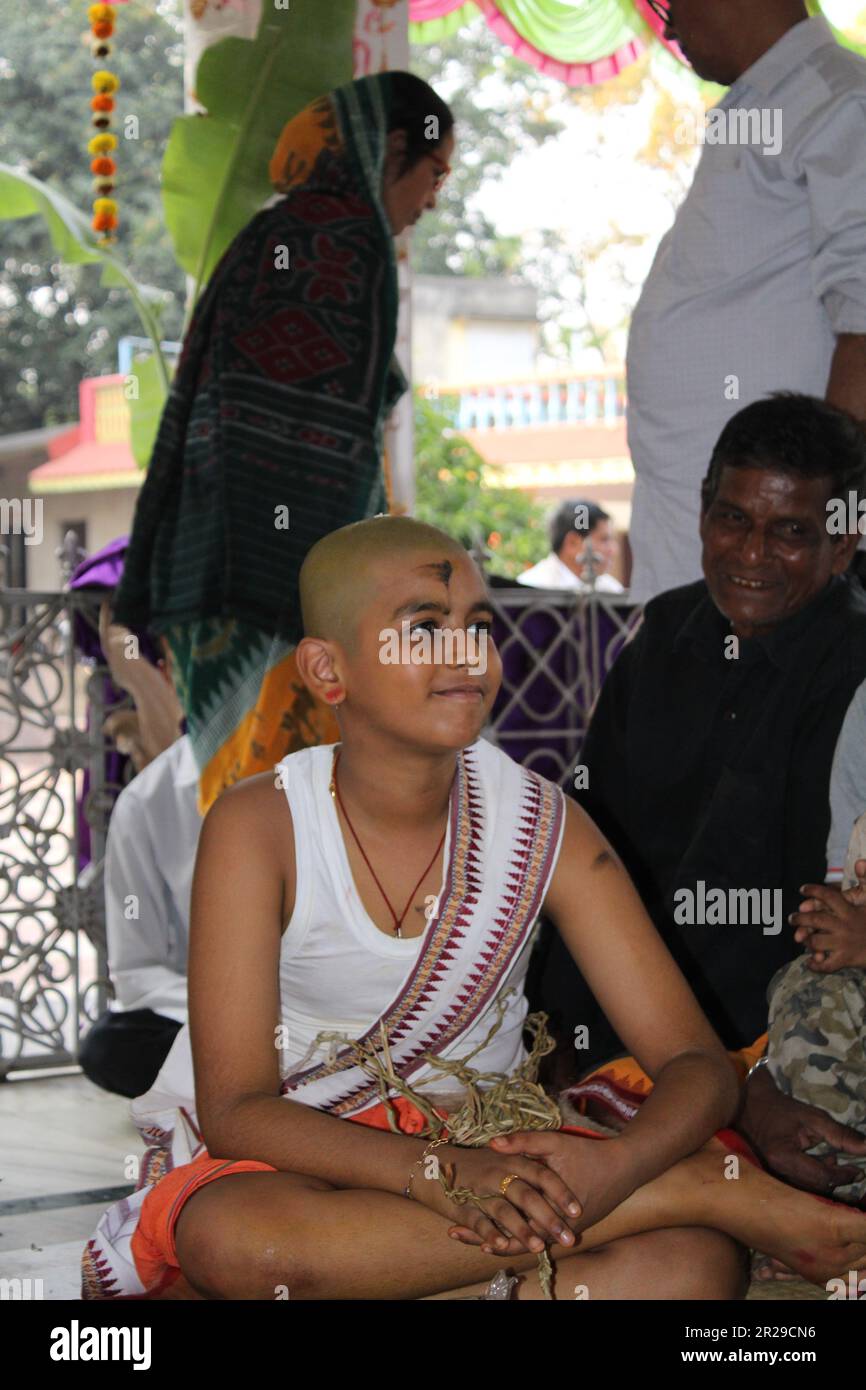 Hindu brahmin Upanayana or The sacred thread ceremony. His entry into ...