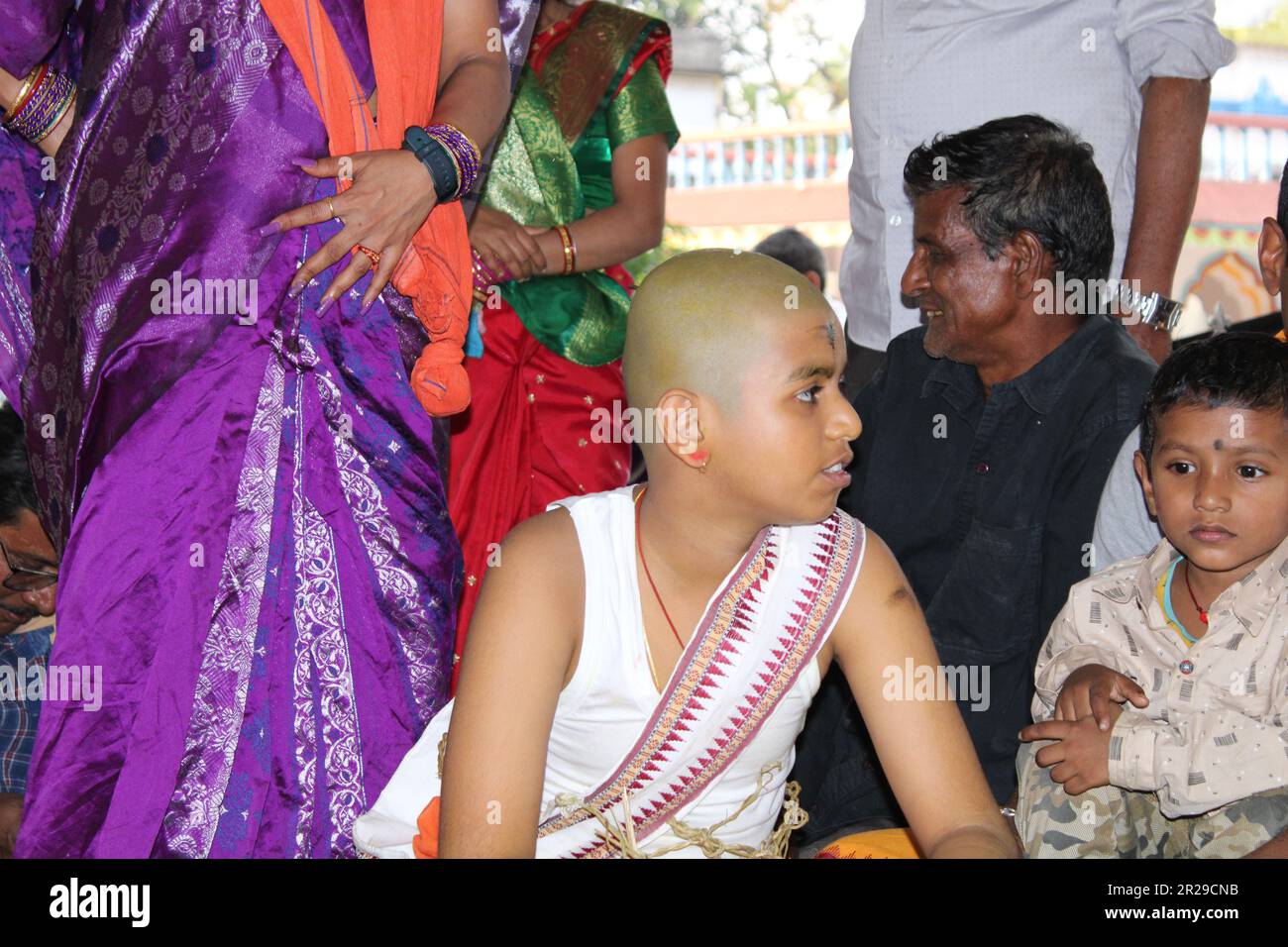 Hindu brahmin Upanayana or The sacred thread ceremony. His entry into ...