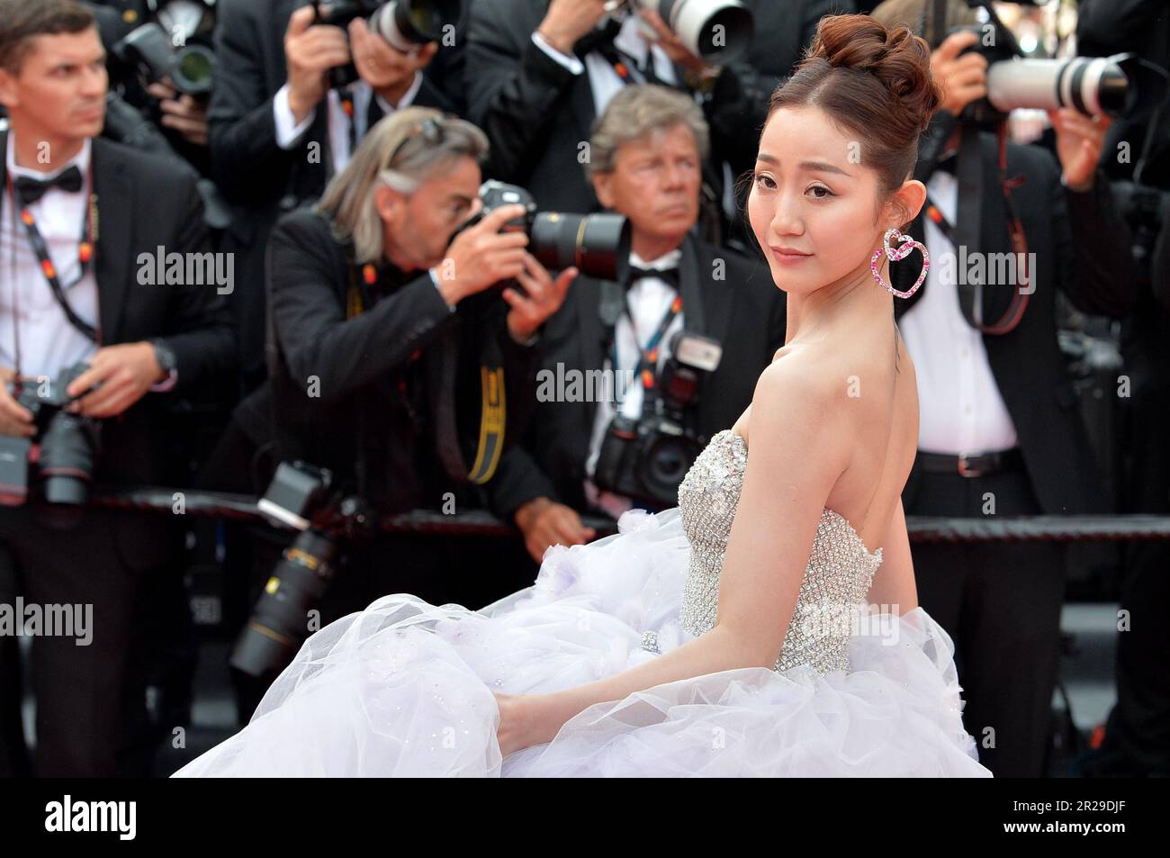 Cannes, France. 16th May, 2023. Qian Hui arrives for the opening film "Jeanne du Barry" of the ...