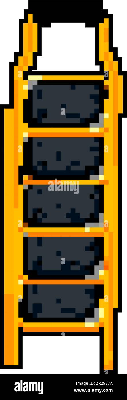 stairs step ladder safety game pixel art vector illustration Stock ...