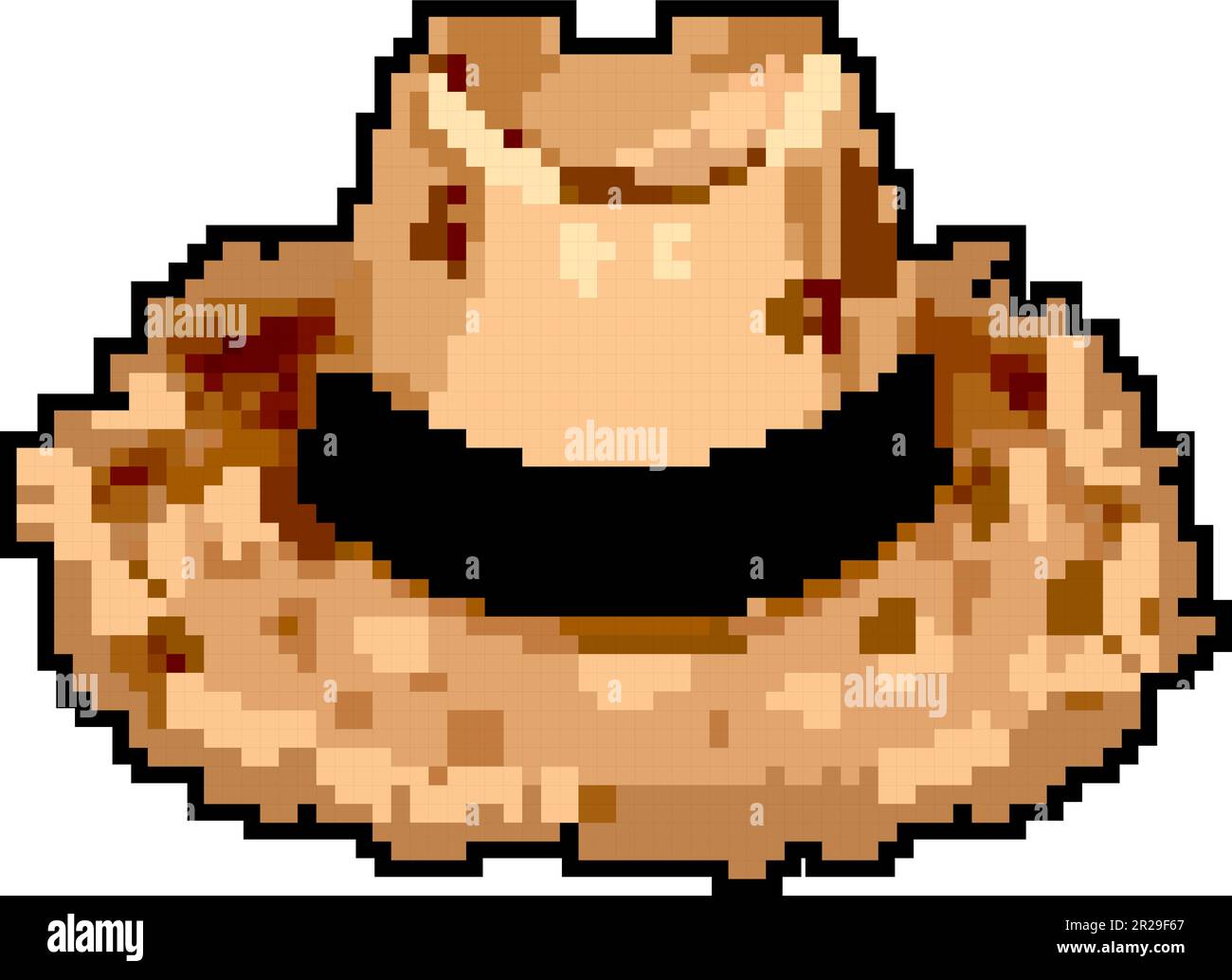traditional straw hat game pixel art vector illustration Stock Vector ...