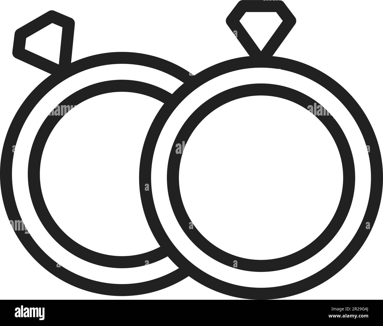 Couple ring icon outline Black and White Stock Photos & Images - Alamy