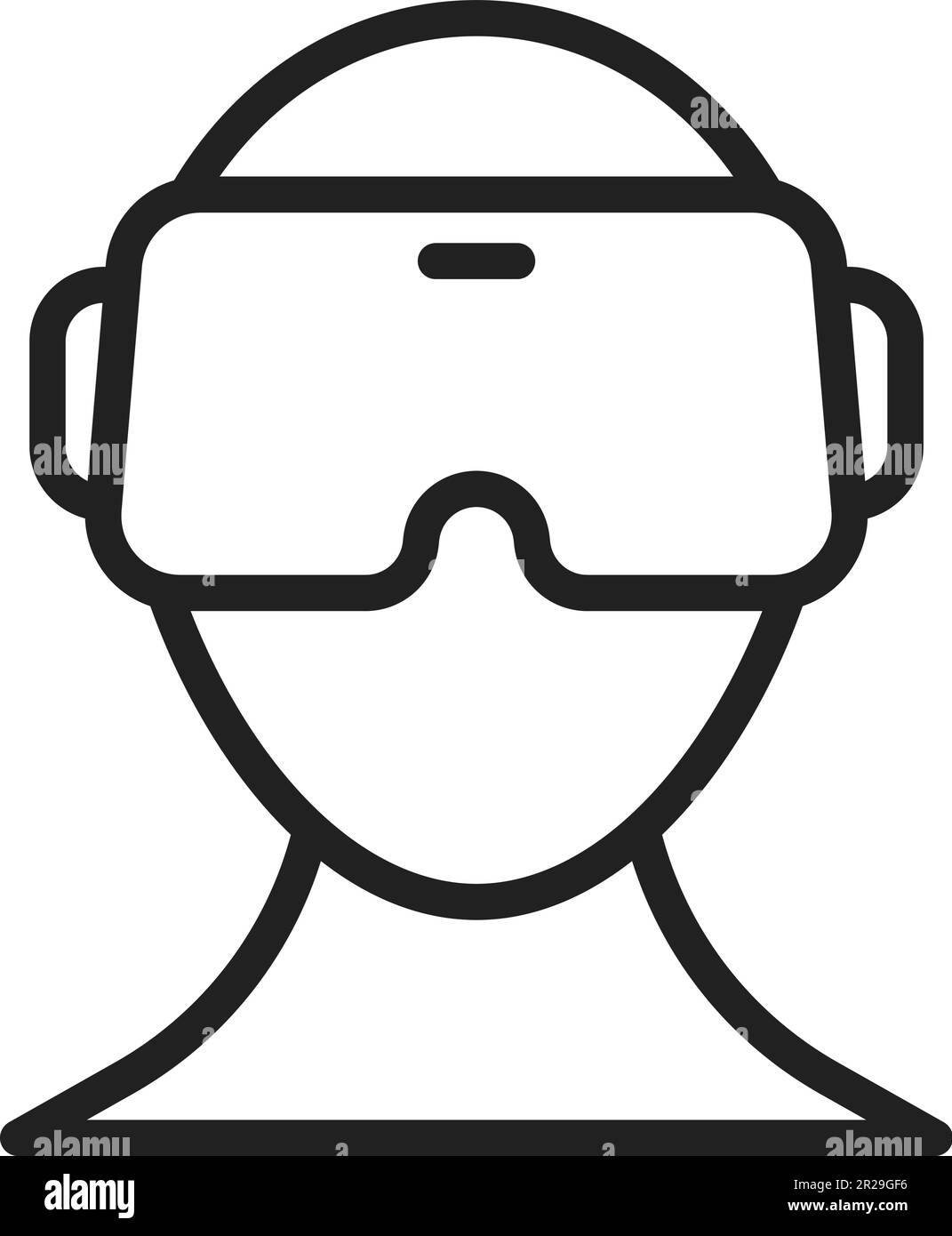 Vr icon outline vector Black and White Stock Photos & Images - Alamy