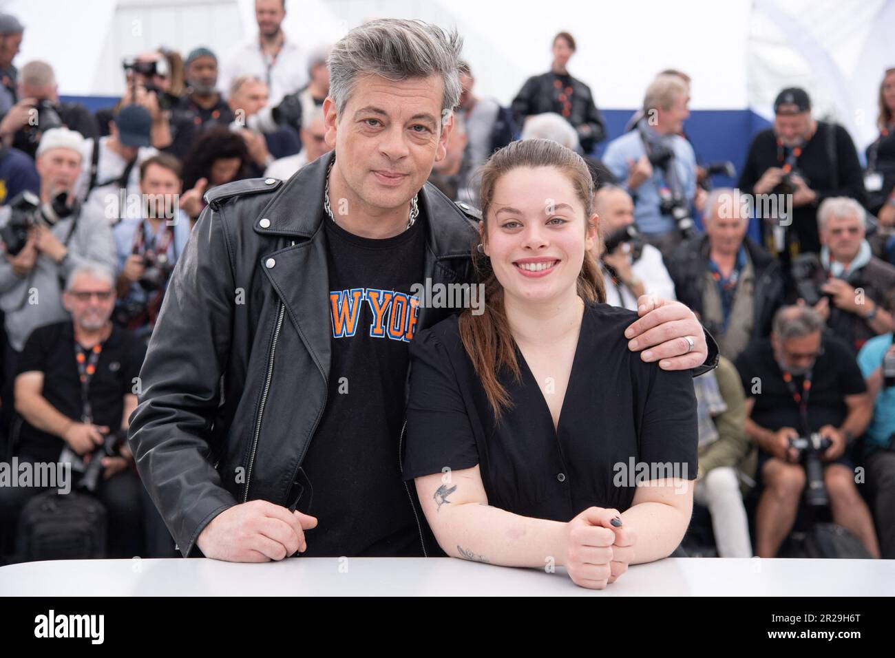 Cannes, France. 18th May, 2023. Benjamin Biolay and Anna Biolay ...