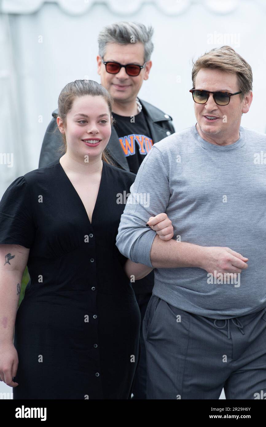 Cannes, France. 18th May, 2023. Anna Biolay, Benjamin Biolay and Benoit ...