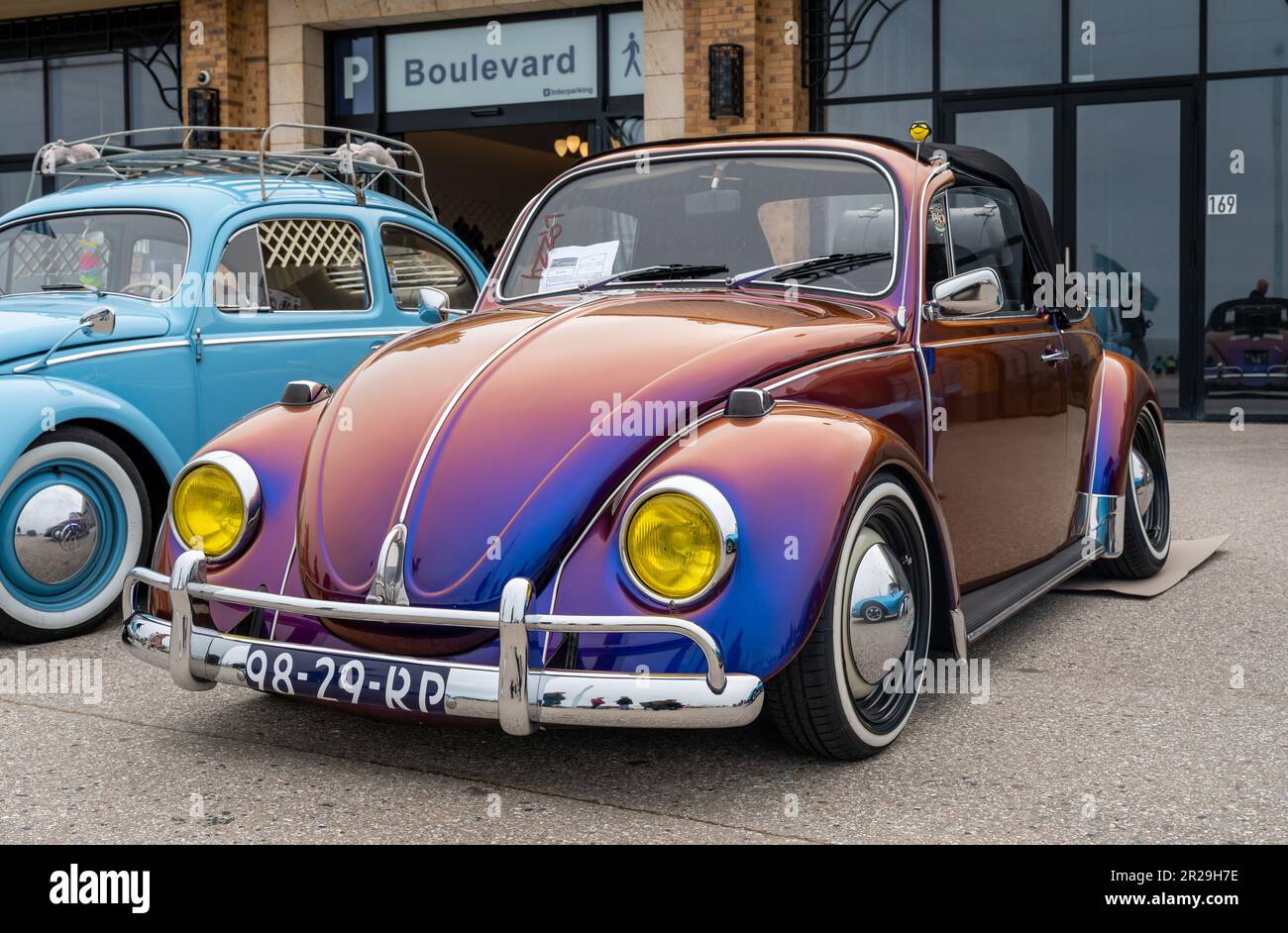 Scheveningen, The Netherlands, 14.05.2023, Retro Volkswagen Beetle convertible from 1971 in ...