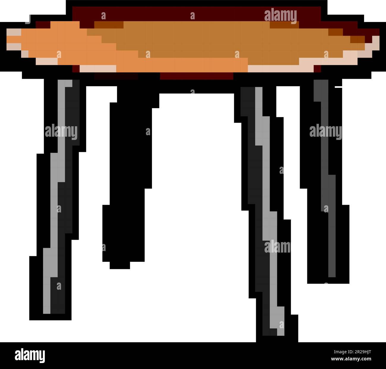 wooden table dining game pixel art vector illustration Stock Vector ...