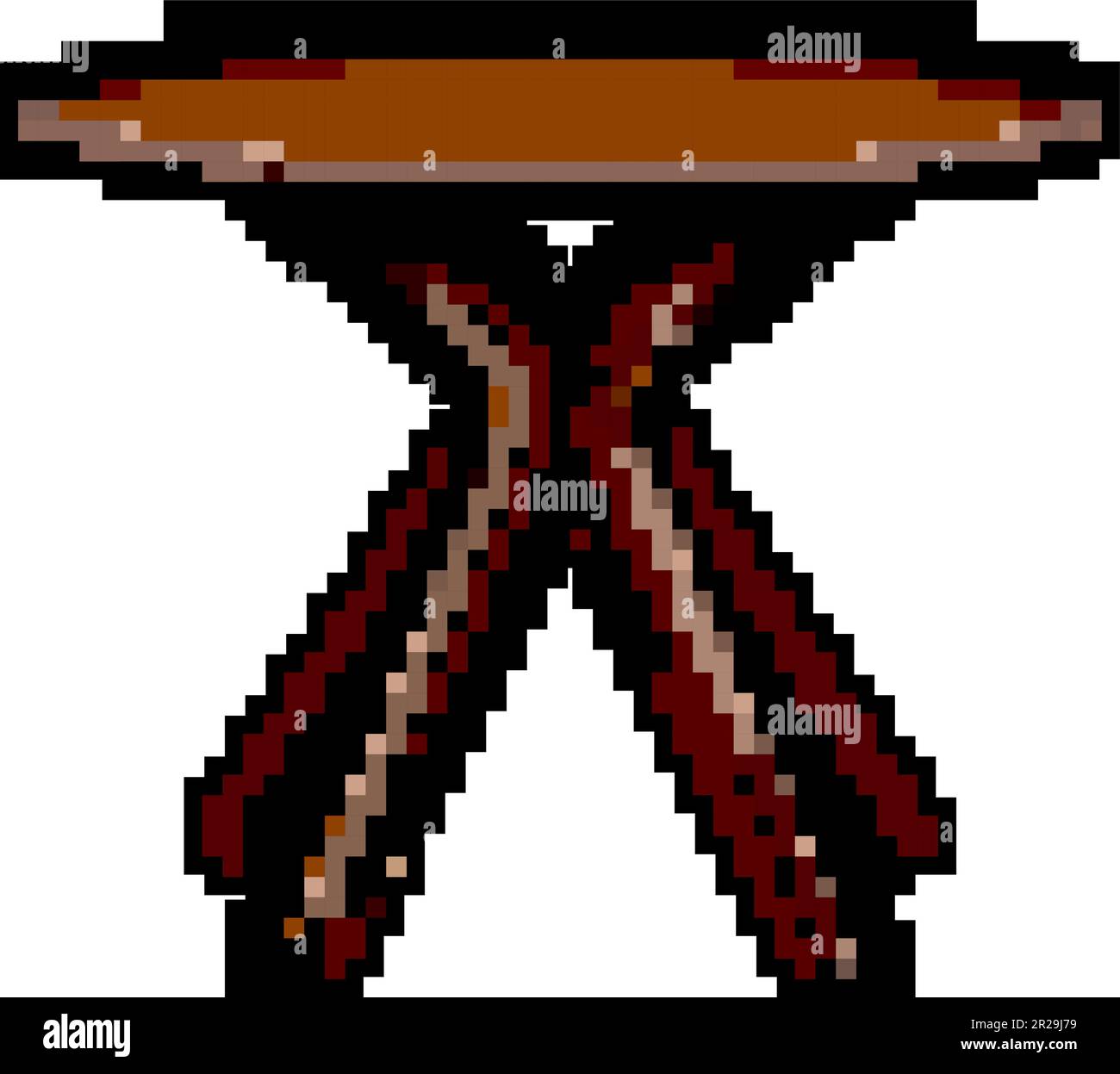 interior table dining game pixel art vector illustration Stock Vector ...