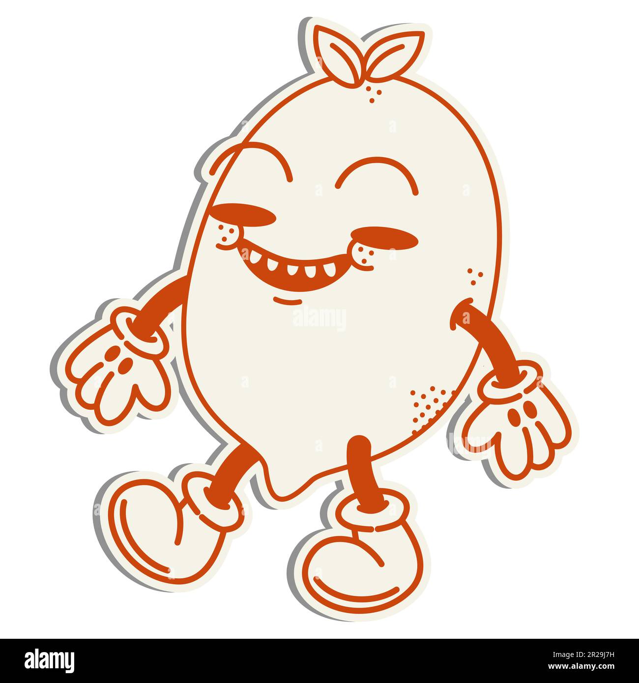 Isolated sticker lemon 70s retro groovy vector Stock Vector Image & Art ...