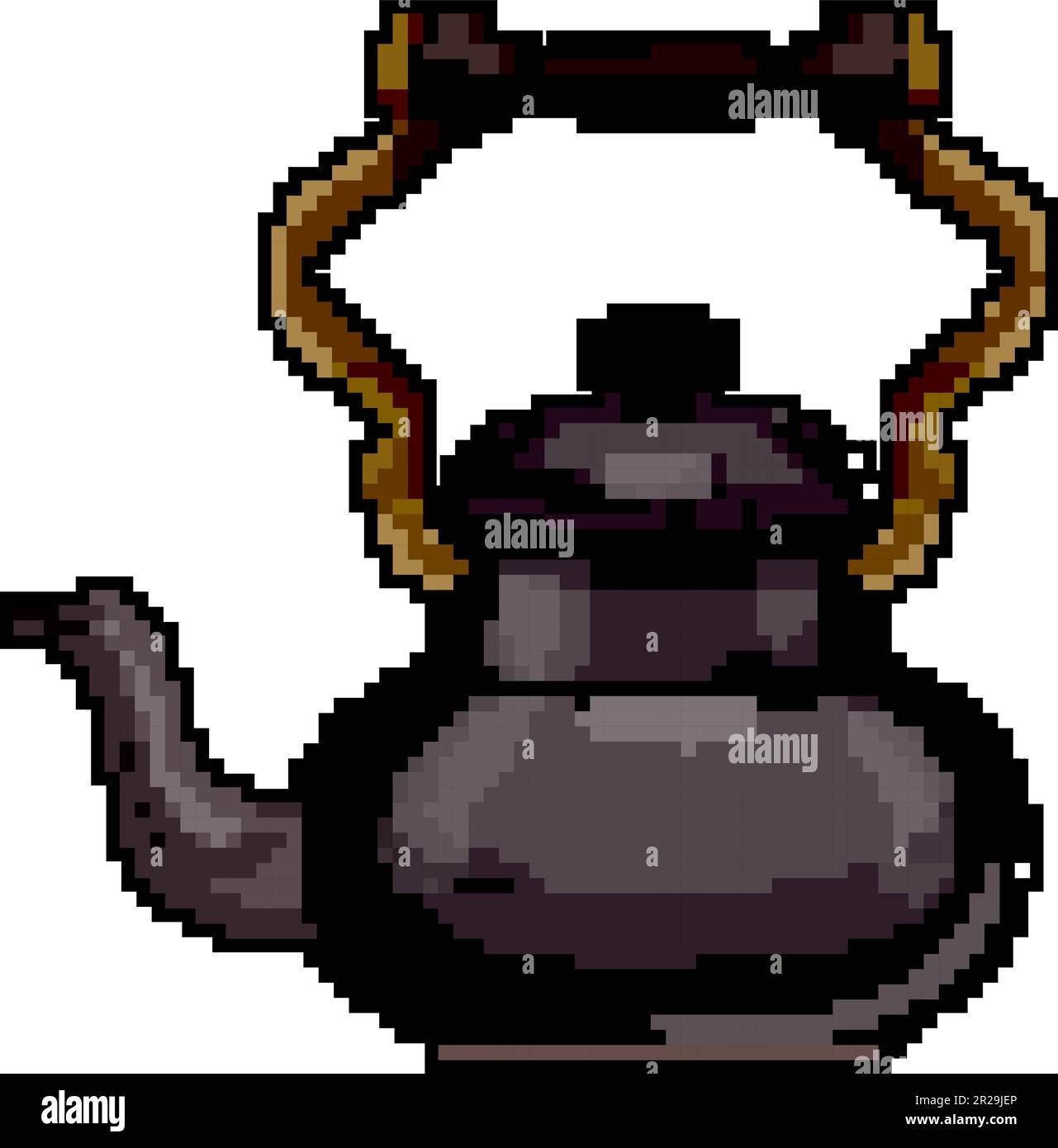 vintage teapot tea kettle game pixel art vector illustration Stock ...