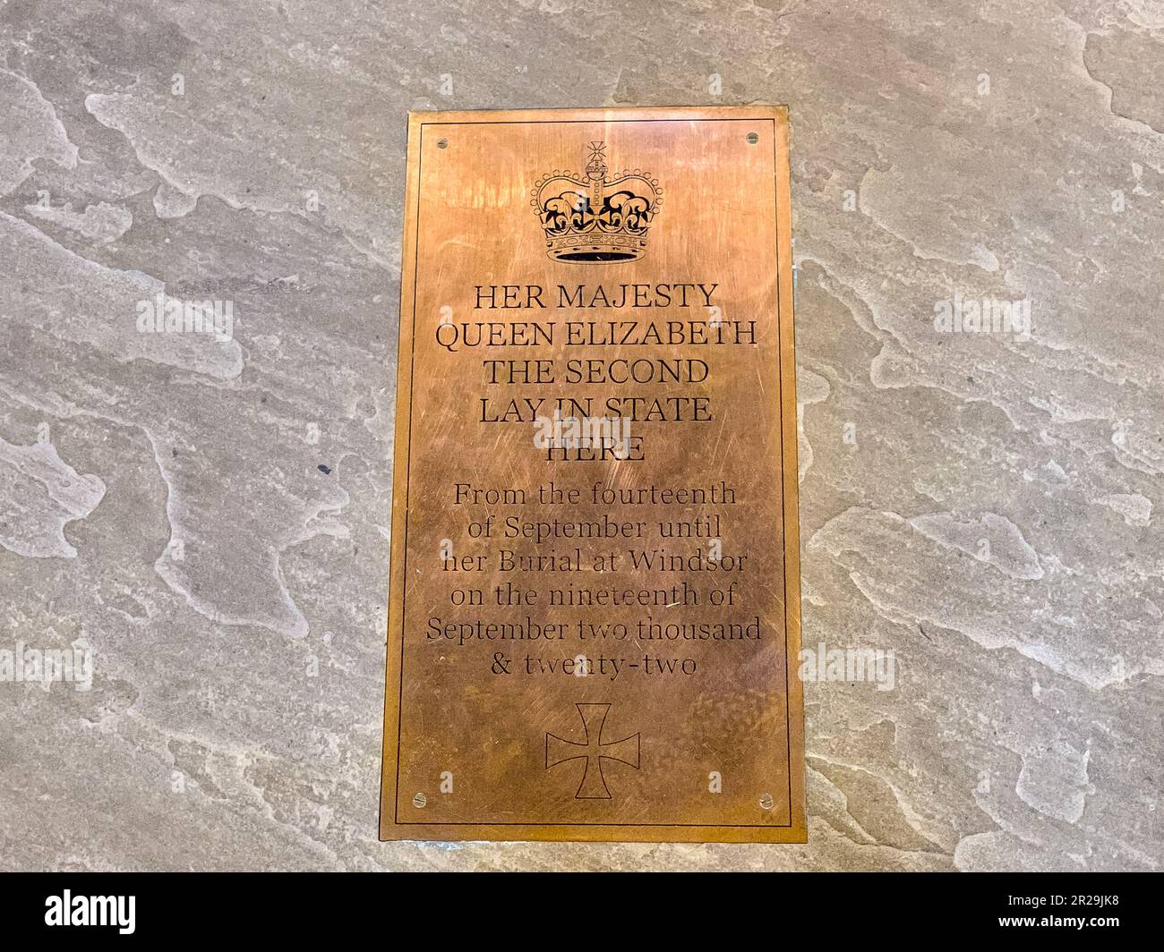 Westminster, London, UK. 17th May, 2023. A memorial plate that marks ...