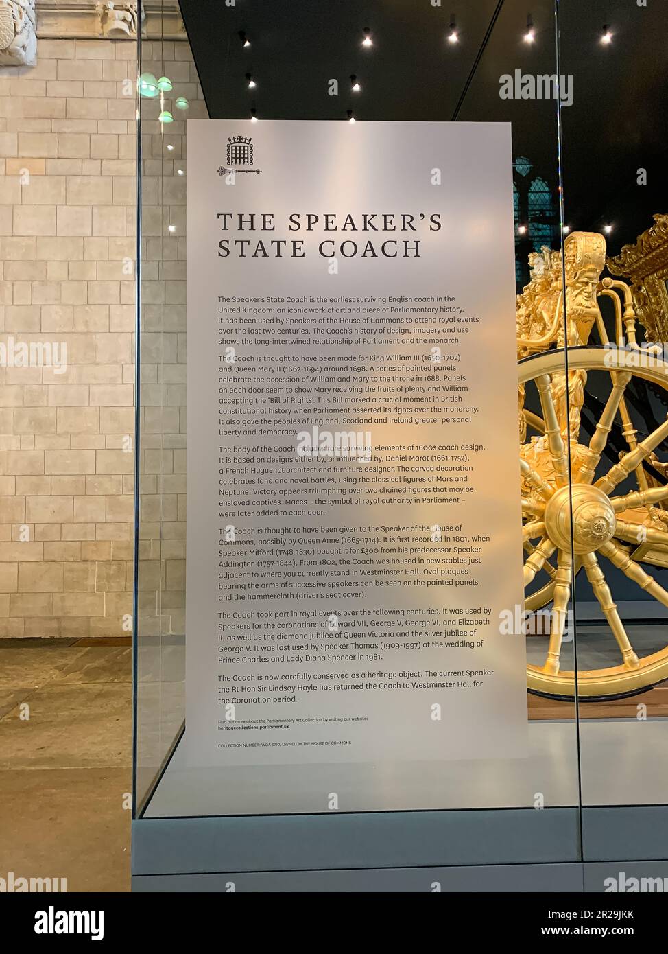 Westminster, London, UK. 17th May, 2023. The Speaker's State Coach is ...