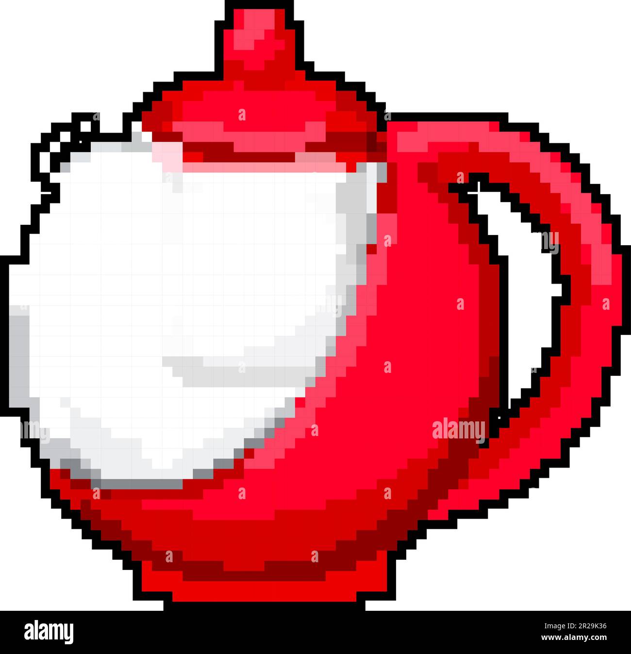kitchen teapot tea kettle game pixel art vector illustration Stock ...