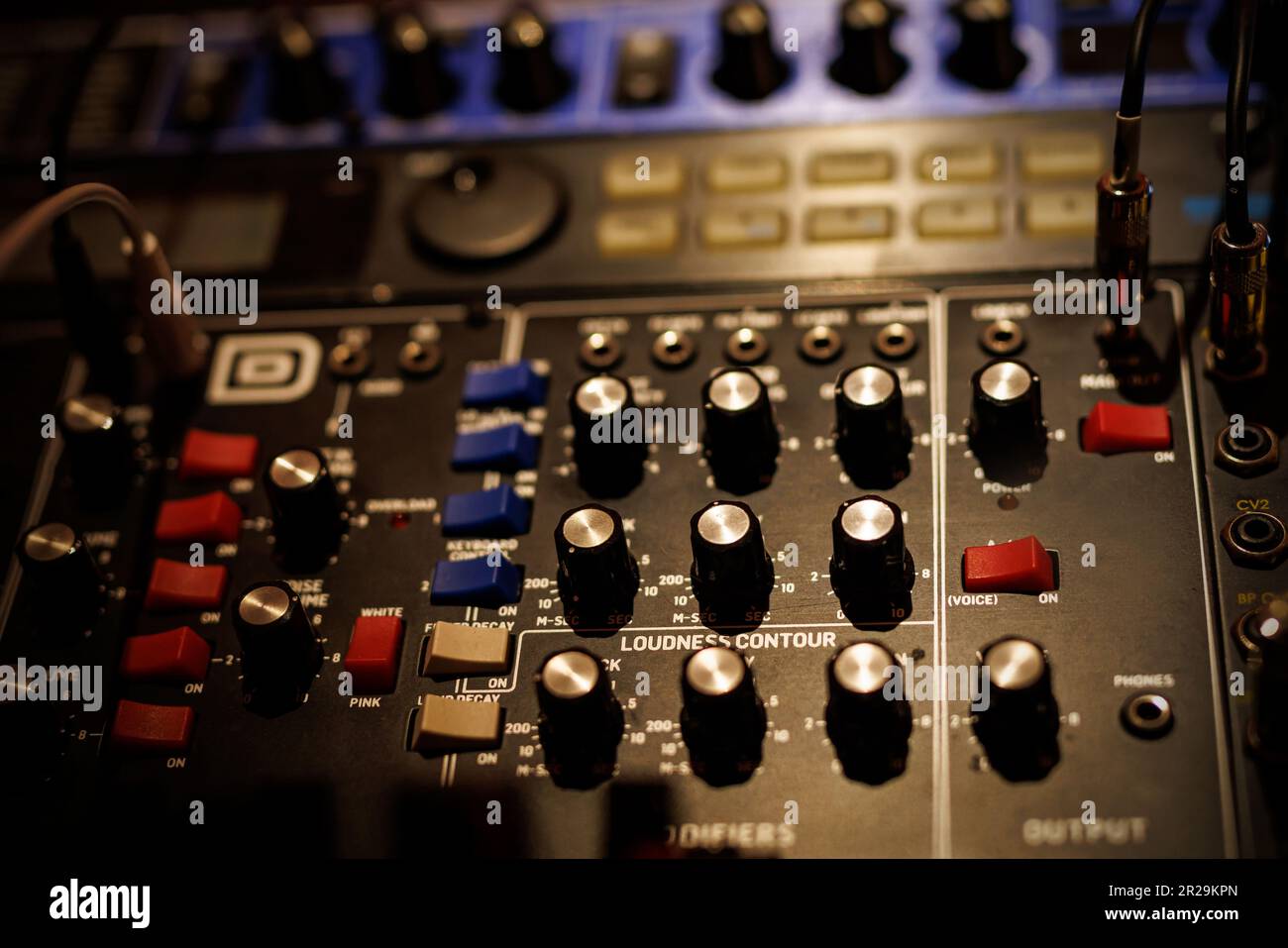 Sound equipment at a music studio. Sliders on a sound mixer Stock Photo - Alamy