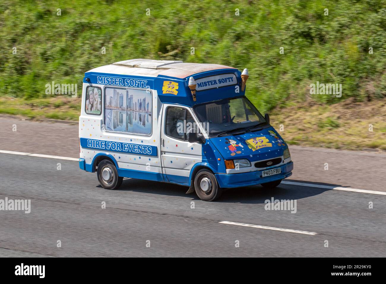 1996 90s nineties FORD TRANSIT 80 70PS travelling on the M61 motorway ...