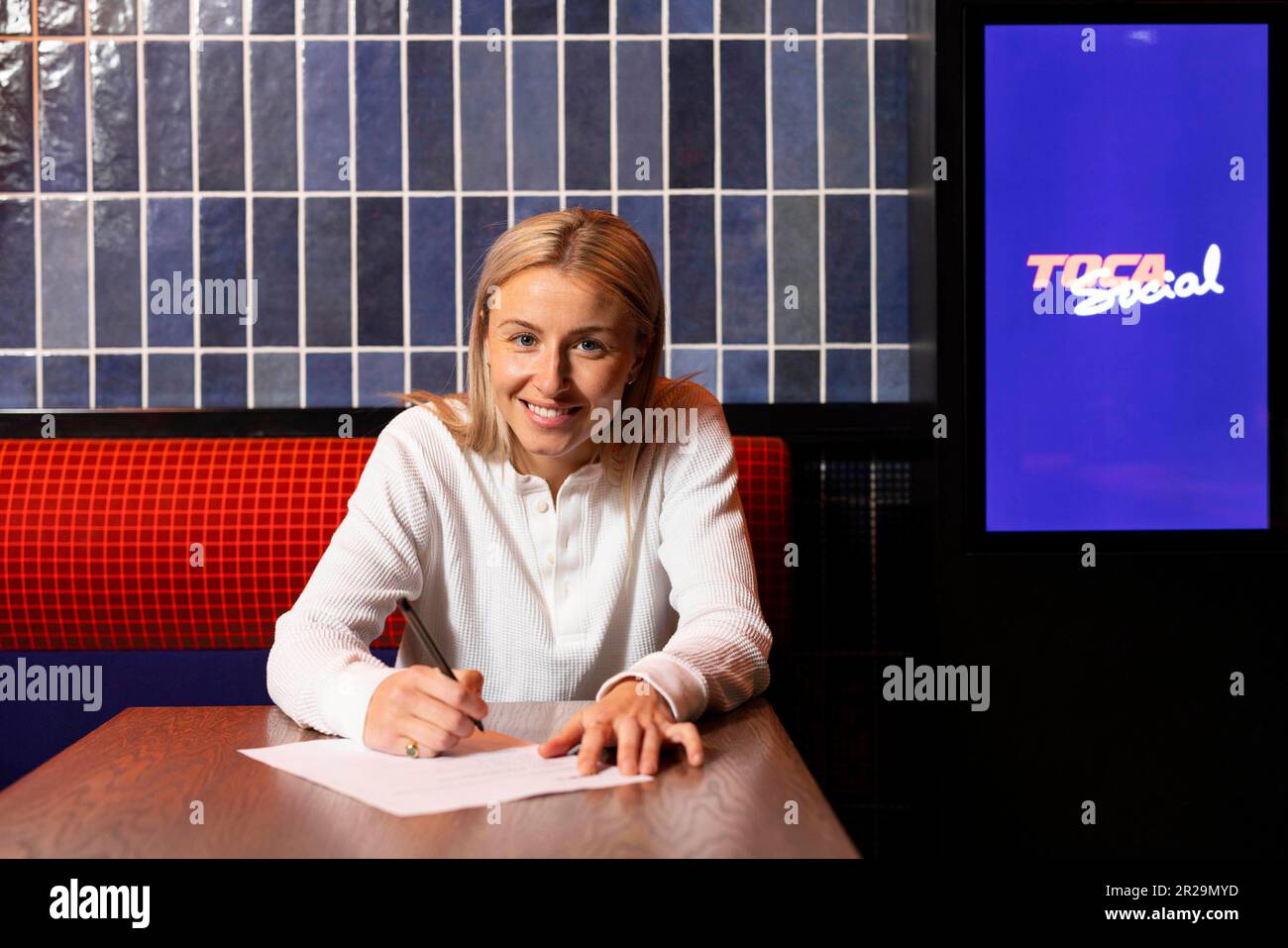 EDITORIAL USE ONLY England captain Leah Williamson at TOCA Social at ...