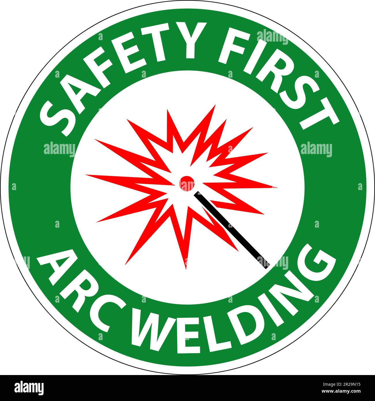 Safety First Sign Arc Welding On White Background Stock Vector Image ...
