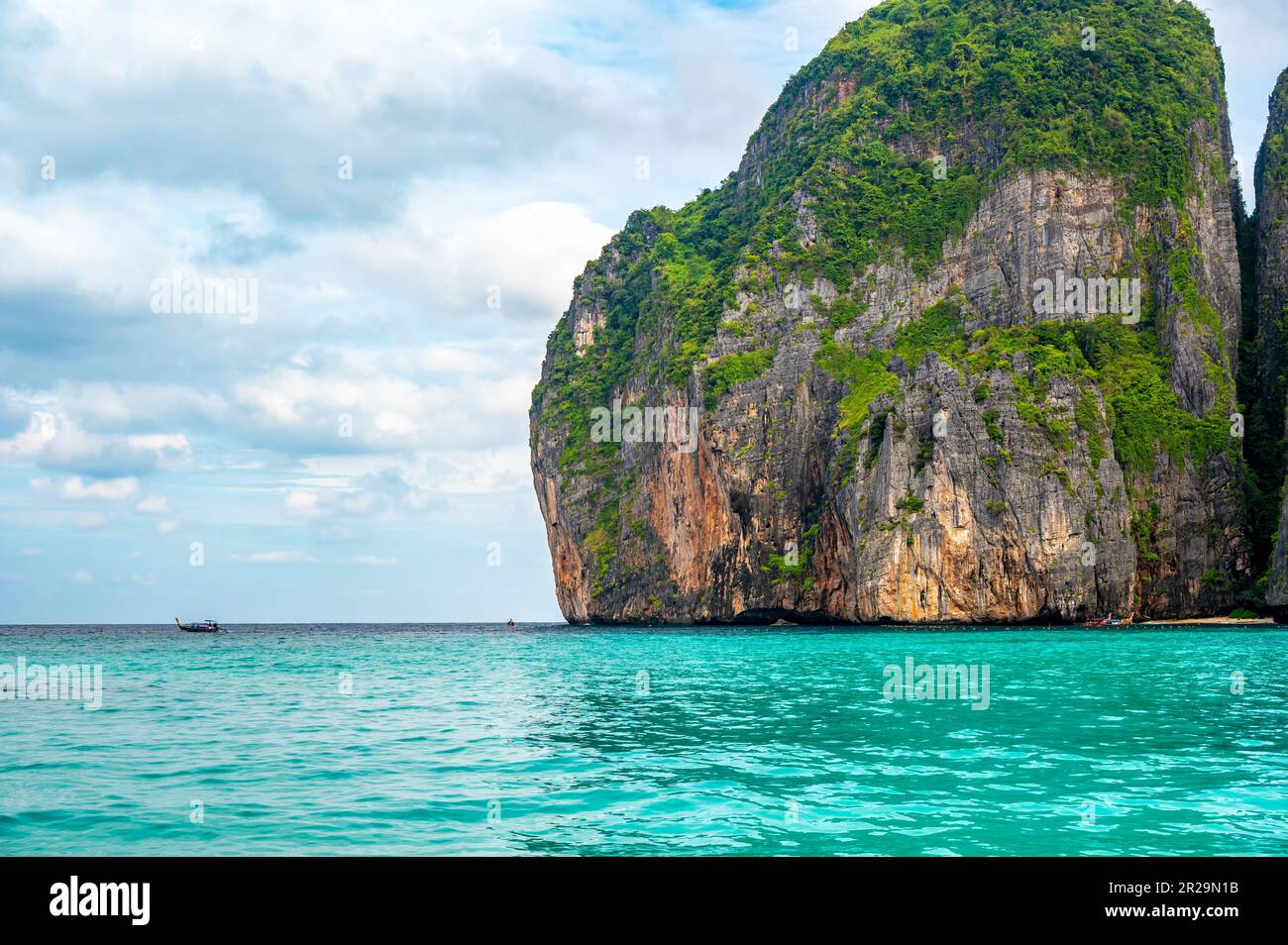 View of famous Maya Bay, Thailand. One of the most popular beach in the ...