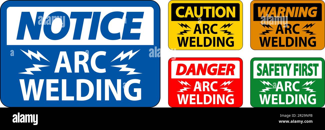 Caution Sign Arc Welding On White Background Stock Vector Image & Art ...