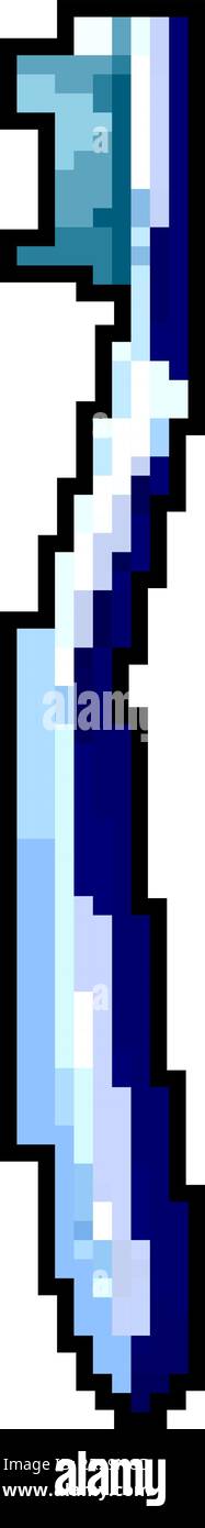 dentist tooth brush game pixel art vector illustration Stock Vector ...