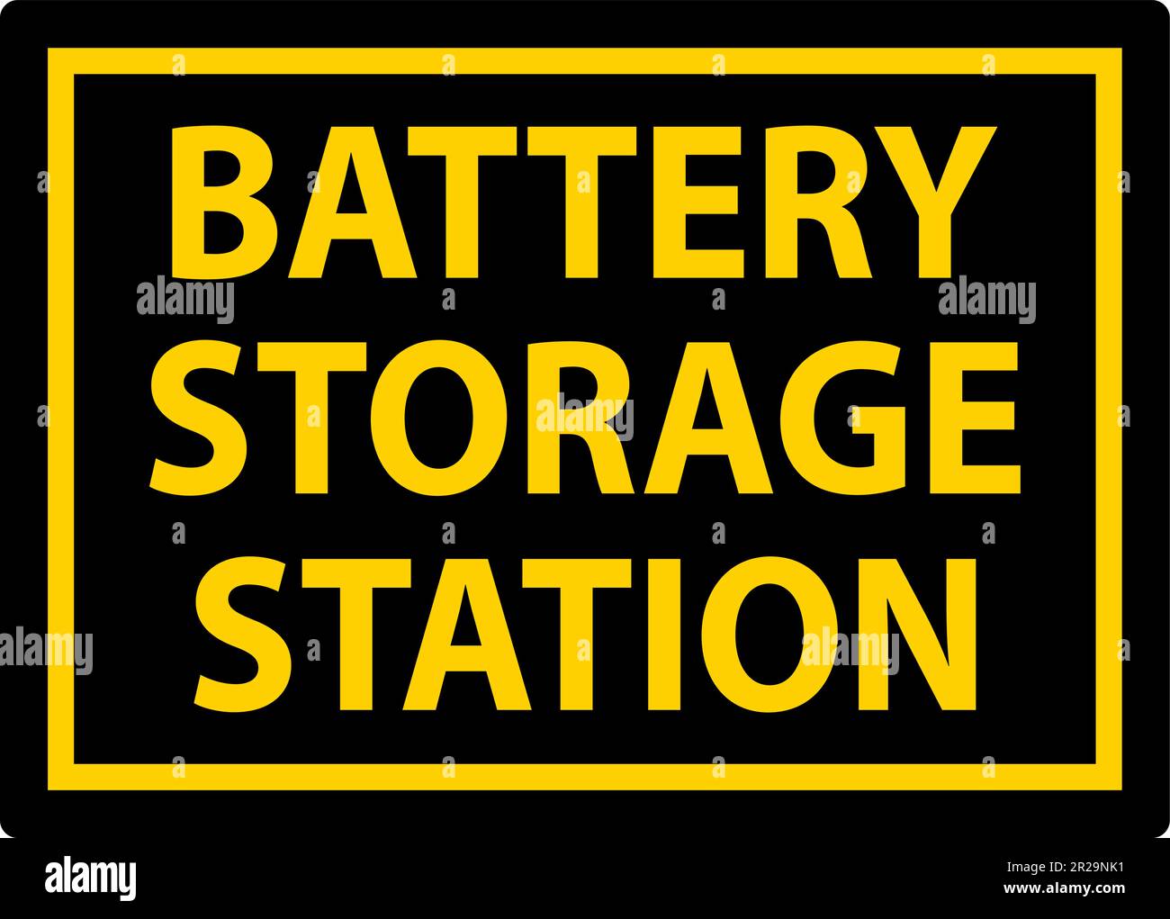 Battery Charging Area Sign Battery Storage Station Stock Vector Image ...