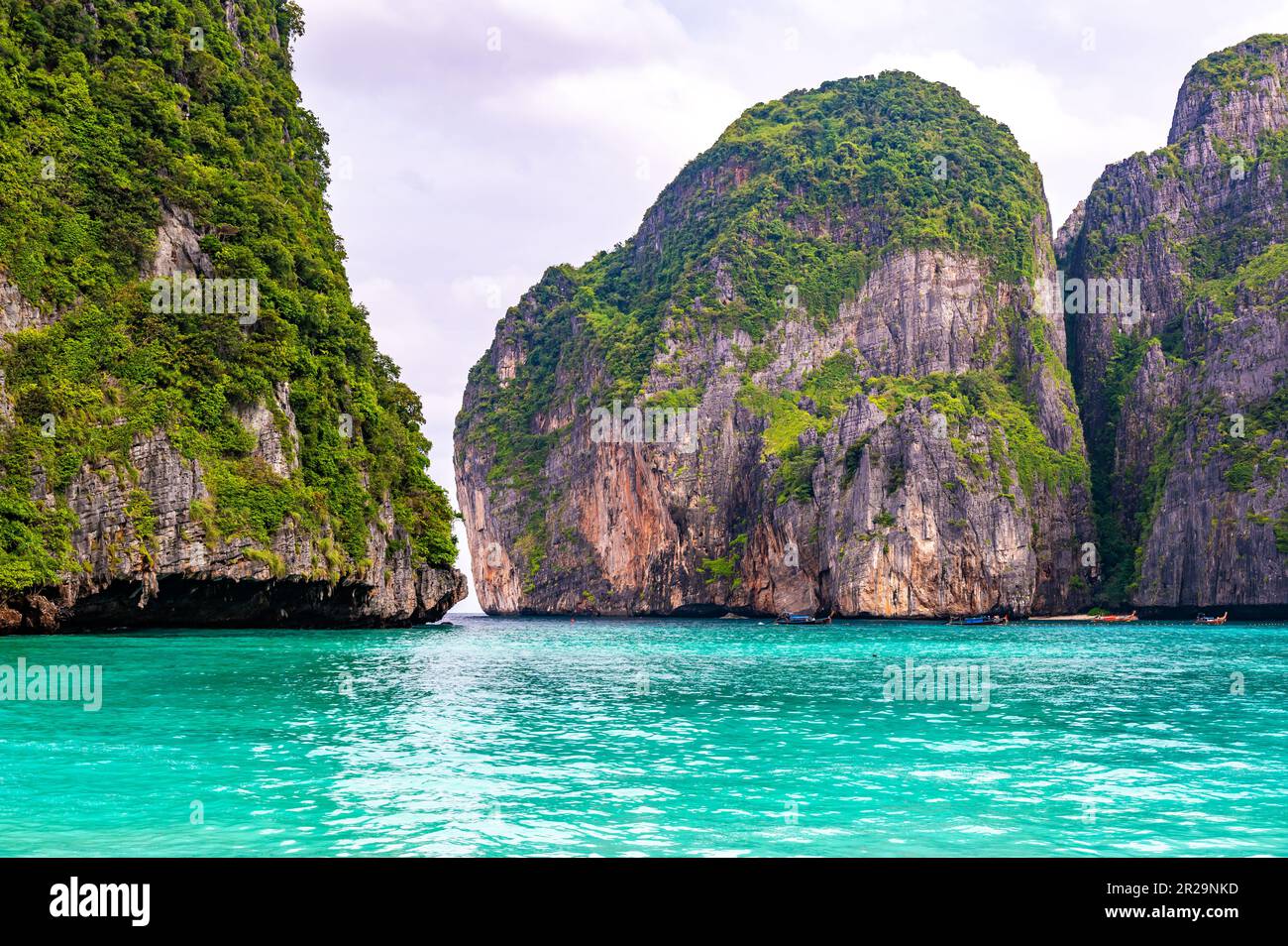 View of famous Maya Bay, Thailand. One of the most popular beach in the ...