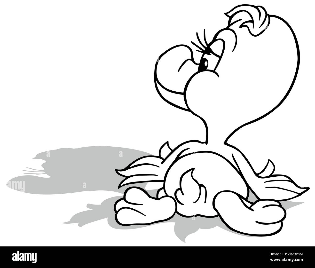 Drawing Of A Cute Duckling Lying Down Stock Vector Image And Art Alamy