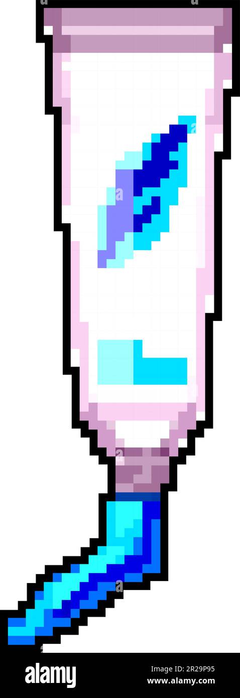 hygiene toothpaste game pixel art vector illustration Stock Vector ...