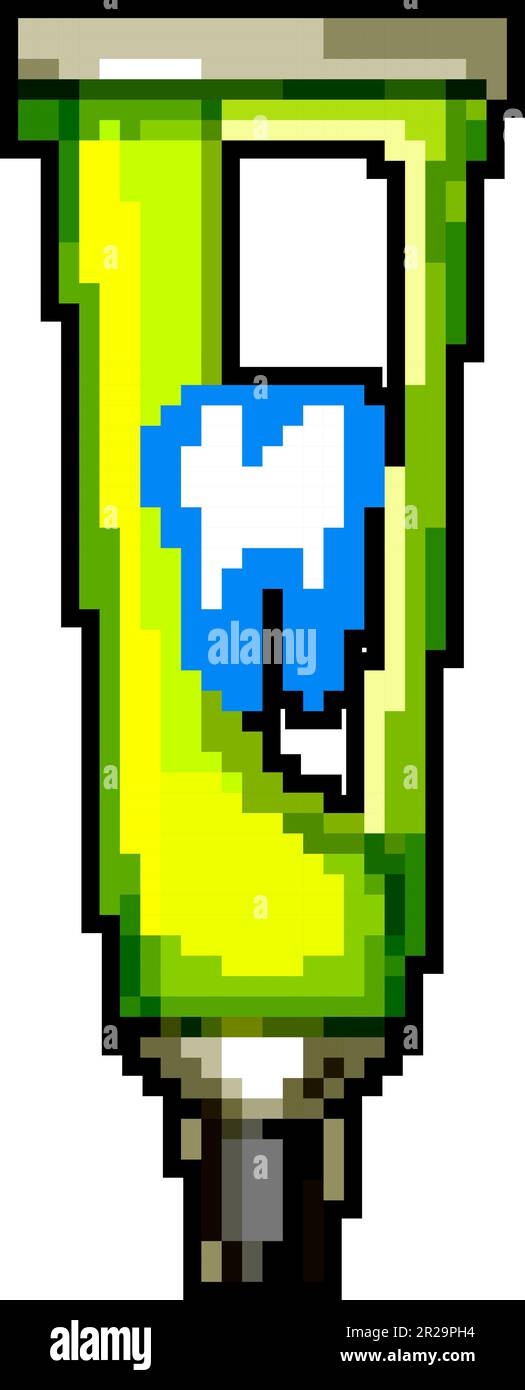 oral toothpaste game pixel art vector illustration Stock Vector Image ...