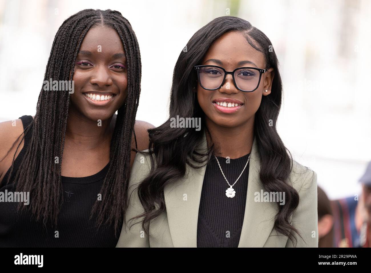 Cannes, France. 18th May, 2023. Suzy Bemba and Esther Gohourou attend ...