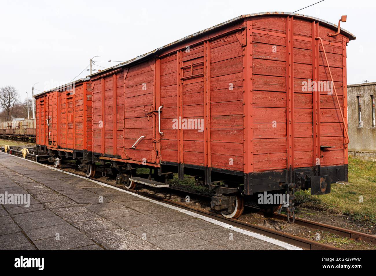 Vintage retro wooden cargo railway carriage Stock Photo - Alamy