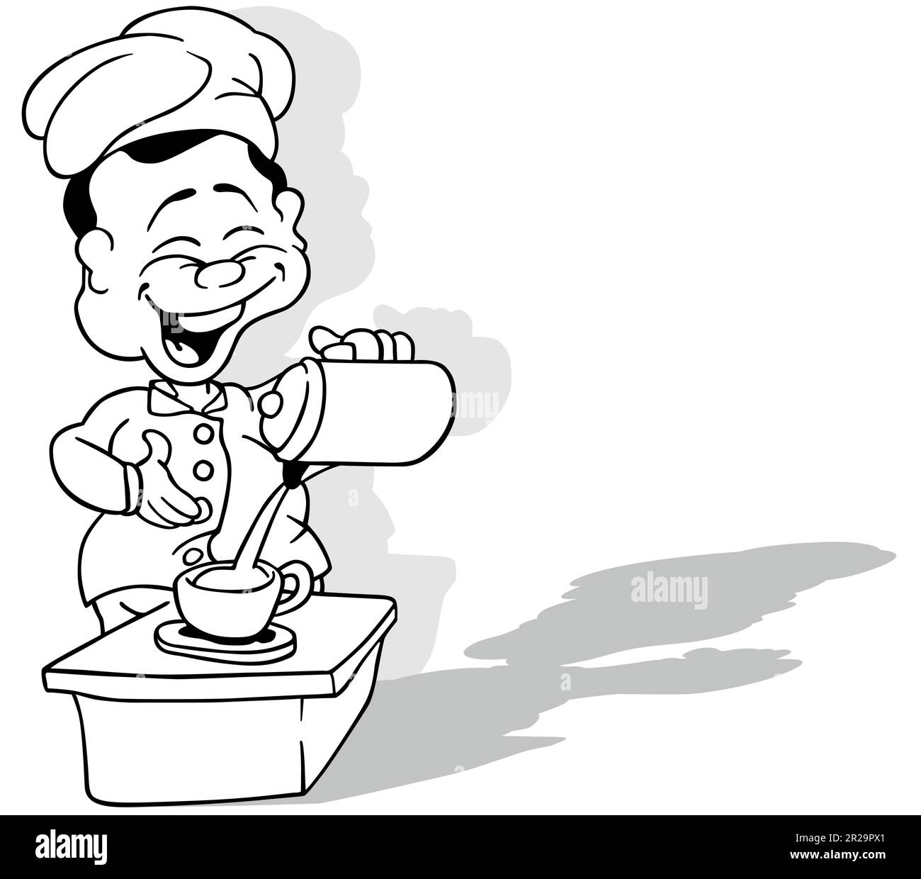 Pouring coffee outline illustration hi-res stock photography and images ...