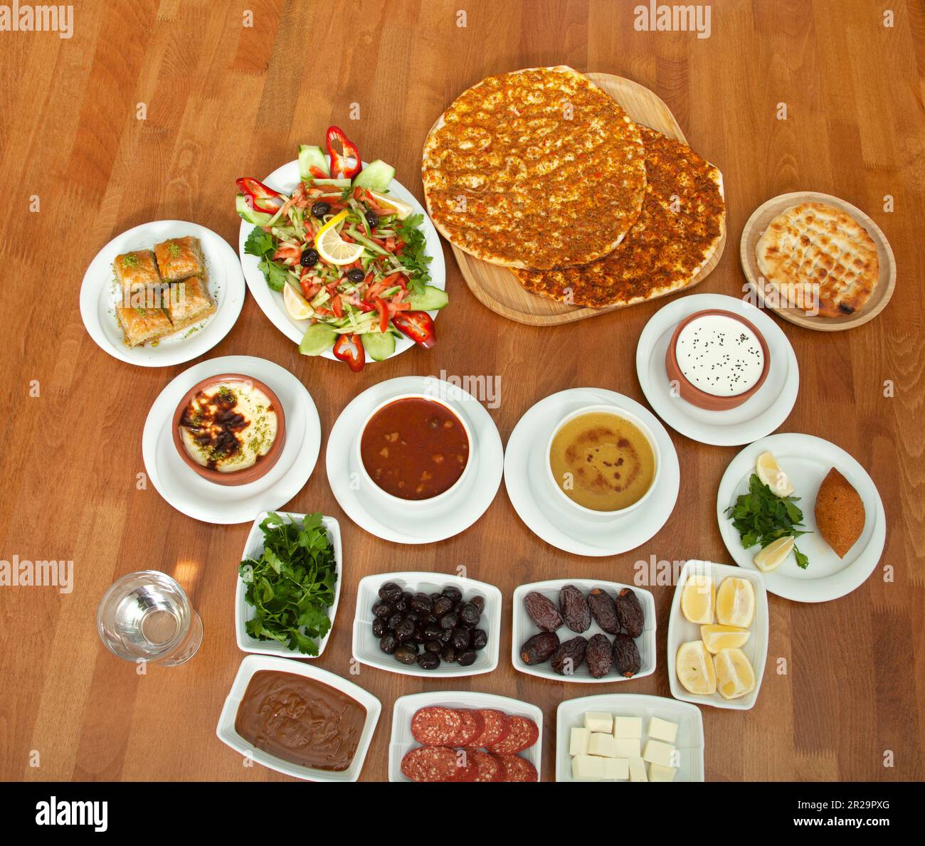 Traditional Turkish cuisine. Various dishes, soups and snacks Stock ...